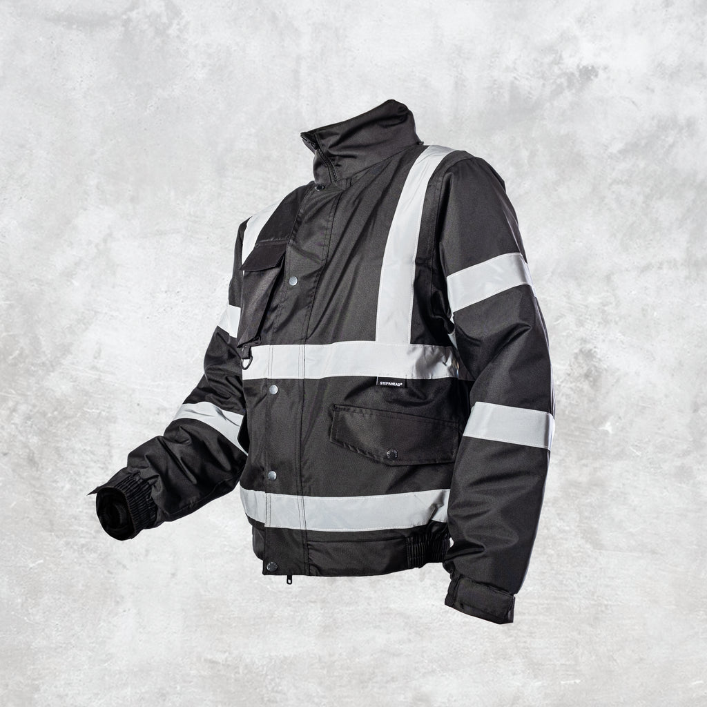 Step Ahead Hi Visibility Black Bomber Jacket – StepAhead Workwear